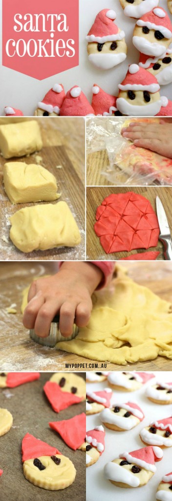 Santa Cookies - A Perfect Christmas Cookie Swap Recipe | My Poppet Living