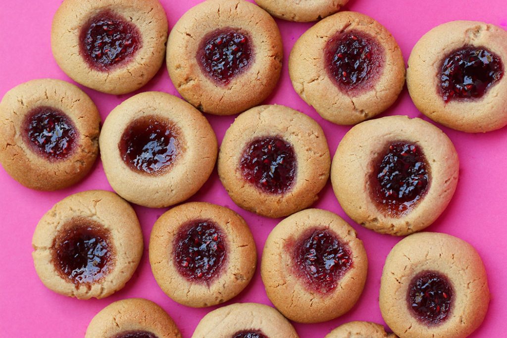 Peanut Butter & Jelly Jam Drop Cookies | My Poppet Living