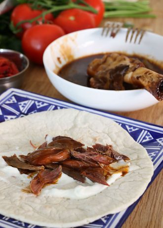 Greek Style Slow Cooked Lamb Wraps in just 10 Minutes!