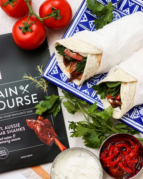 Greek Style Slow Cooked Lamb Wraps in just 10 Minutes!