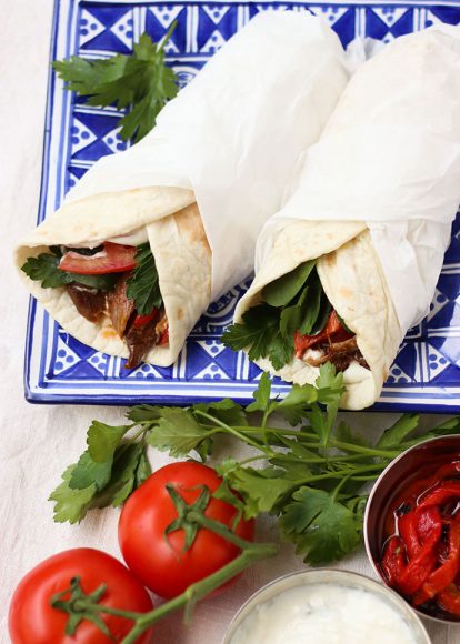 Greek Style Slow Cooked Lamb Wraps in just 10 Minutes!