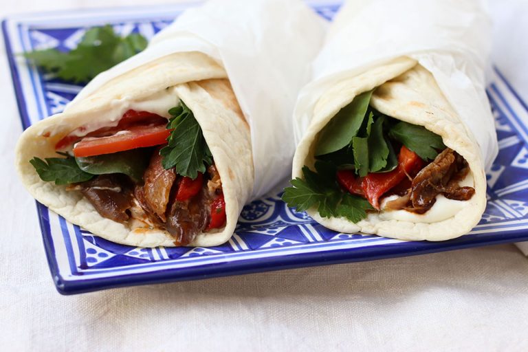 Greek Style Slow Cooked Lamb Wraps in just 10 Minutes!