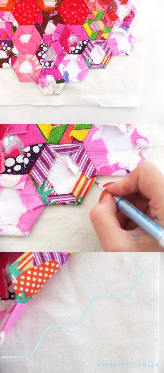Make a Patchwork Hexagon Table Runner | My Poppet Makes