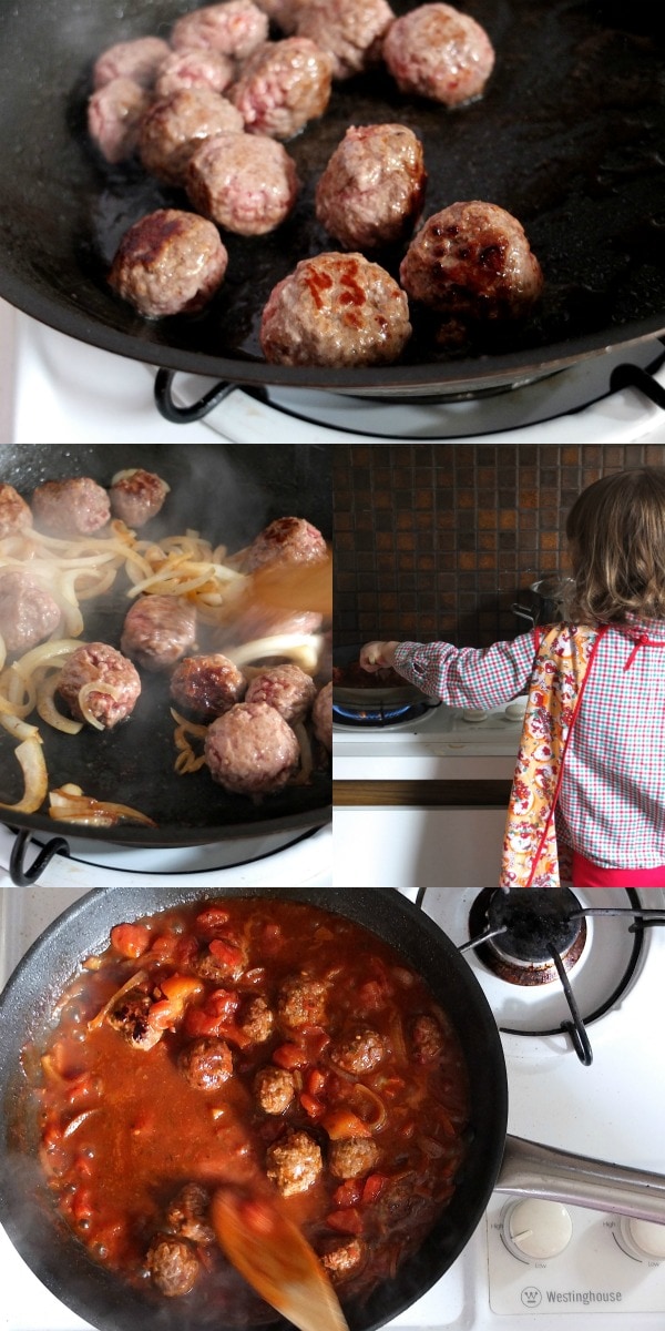 cooking meatballs | My Poppet Makes