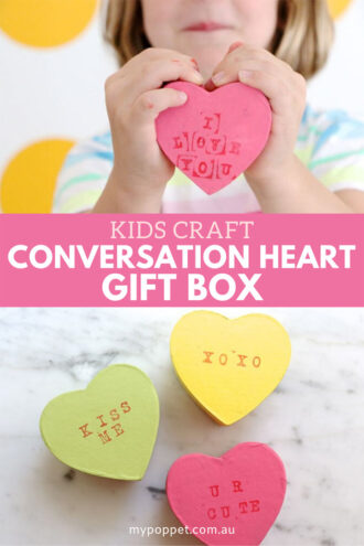 Kids Craft: Conversation Heart Gift Box | My Poppet Makes