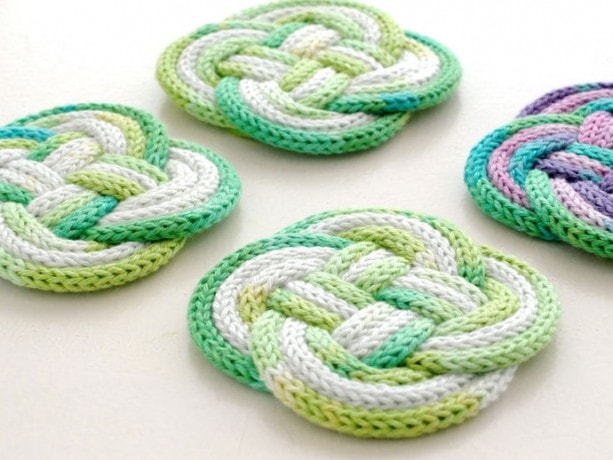 French Knitted Knotted Coasters | My Poppet Makes
