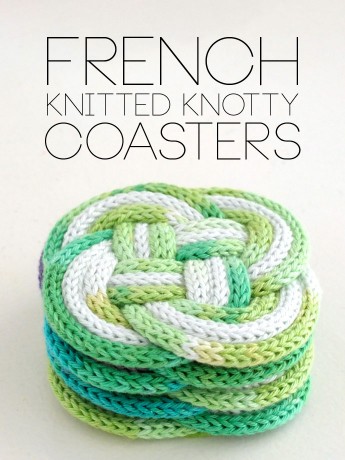 French Knitted Knotted Coasters | My Poppet Makes