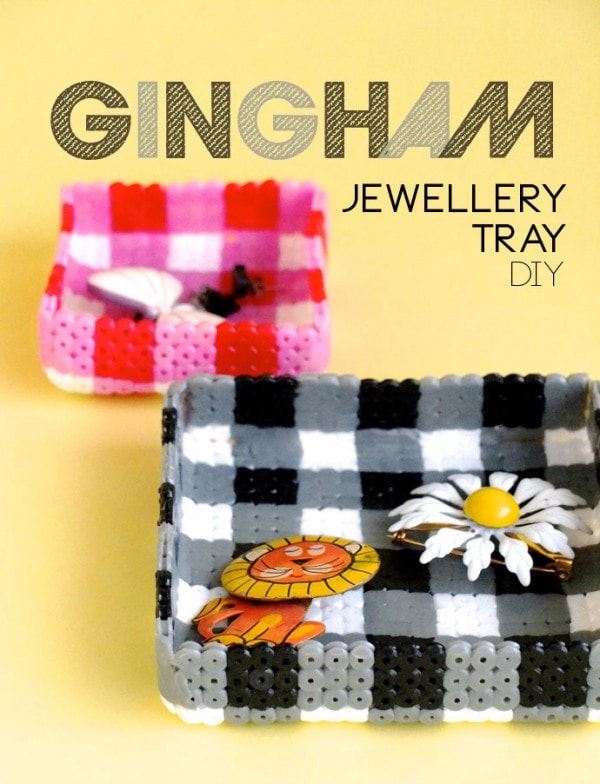 DIY: Gingham Jewellery Tray from Fuse Beads | My Poppet Makes