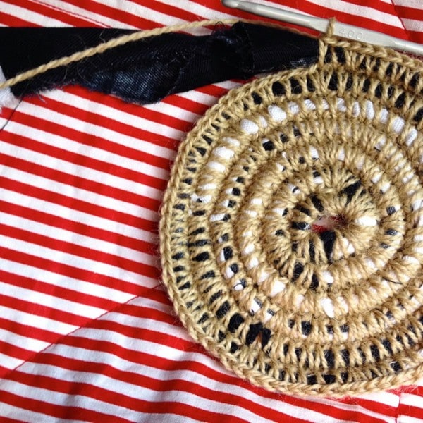 Coil + Crochet Scrap Fabric Rug DIY | My Poppet Makes