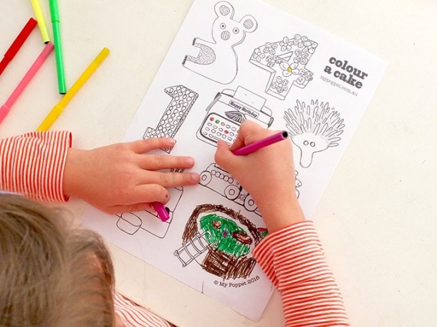 Colour a Cake - Free Printable Colouring Page | My Poppet Makes
