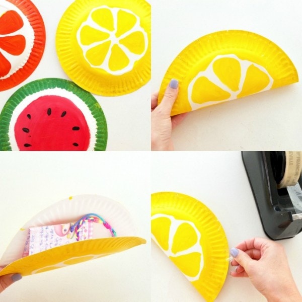 Fruity Paper Plate Envelopes - Send some Happy Mail! | My Poppet Makes