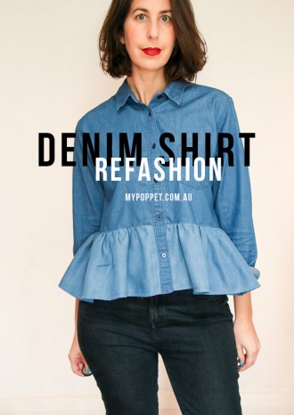 Denim Shirt Refashion - How to add a Ruffle | My Poppet Makes