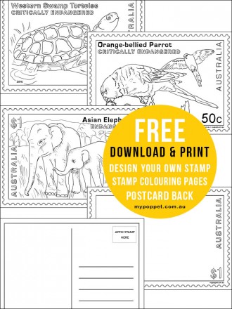Giant Stamp Postcard with Printables | My Poppet Makes