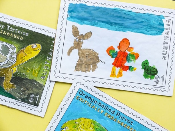 Giant Stamp Postcard with Printables | My Poppet Makes
