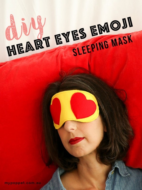 Heart Eyes Emoji Sleeping Mask | My Poppet Makes