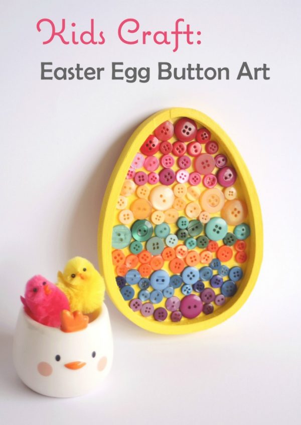 Kids Craft: Easter Egg Button Art | My Poppet Makes