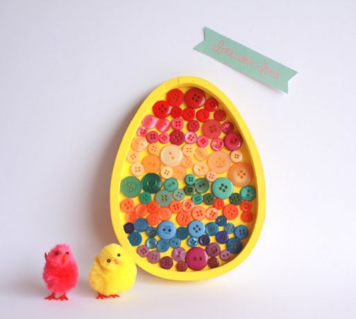 Kids Craft: Easter Egg Button Art | My Poppet Makes