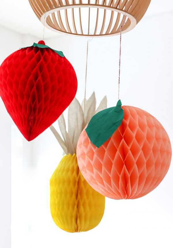 DIY Honeycomb Paper Fruit Party Decorations | My Poppet Makes