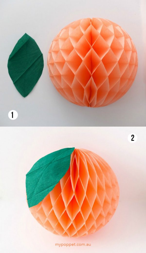 DIY Honeycomb Paper Fruit Party Decorations | My Poppet Makes