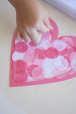 Kids Craft: Tissue Paper Heart | My Poppet Makes