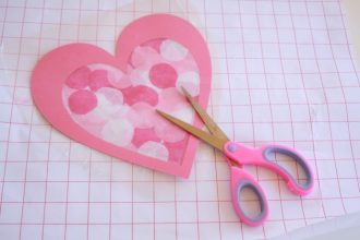 Kids Craft: Tissue Paper Heart | My Poppet Makes