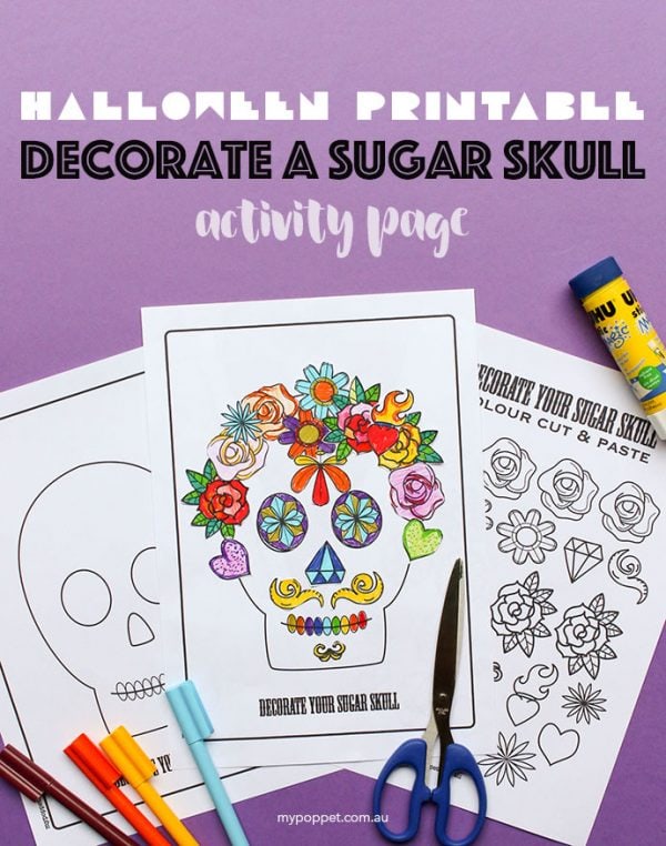 Free Halloween Printable: Decorate a Sugar Skull Activity Page | My ...