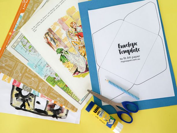 Recycle Craft: How to make an Envelope with Printable Template