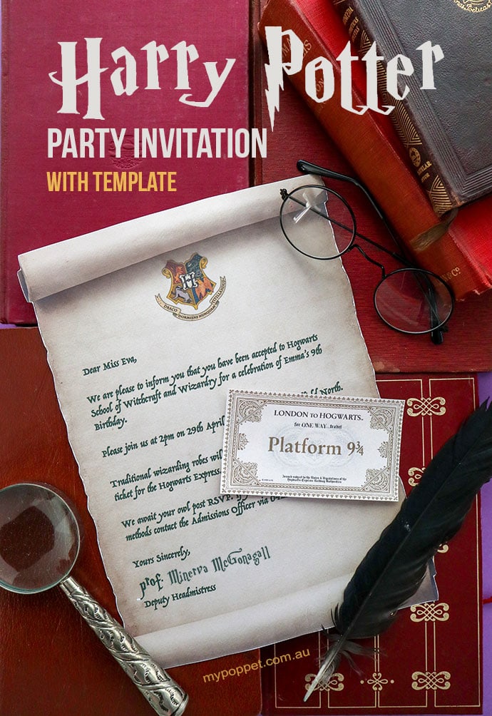Harry Potter Party Invitation Template Hogwarts Acceptance Letter 