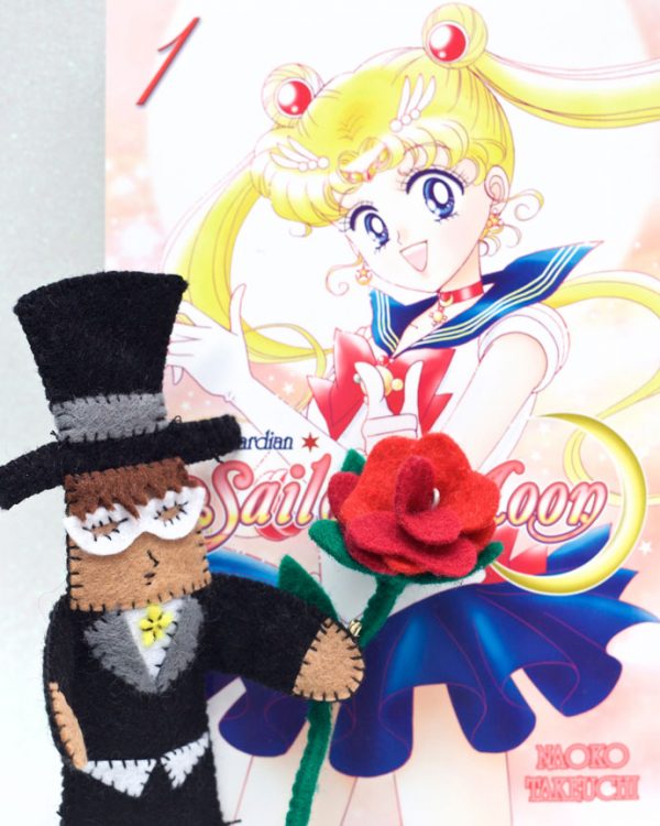 Sailor Moon Tuxedo Mask Finger Puppet | My Poppet Makes