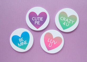 Conversation Heart Infusible Ink Coasters | My Poppet Makes