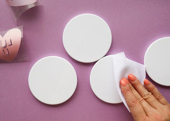 Conversation Heart Infusible Ink Coasters | My Poppet Makes