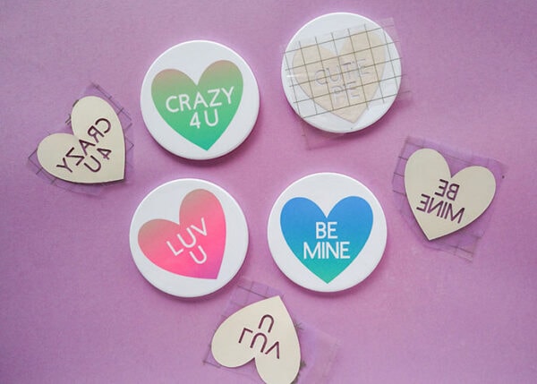 Conversation Heart Infusible Ink Coasters | My Poppet Makes