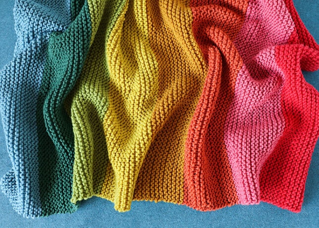 Rainbow Baby Blanket Knitting Pattern | My Poppet Makes