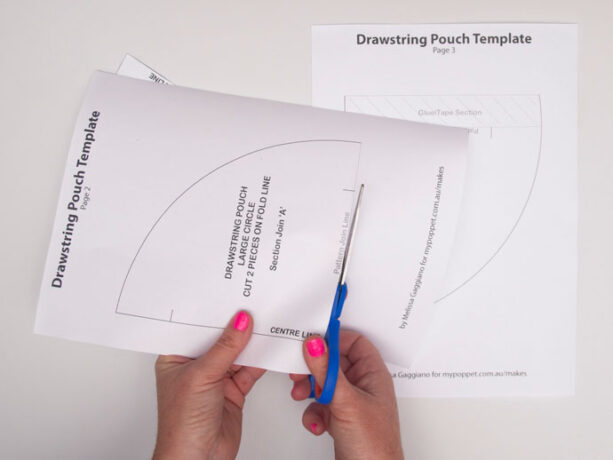 Round Drawstring Bag Sewing Pattern - with Pockets! | My Poppet Makes