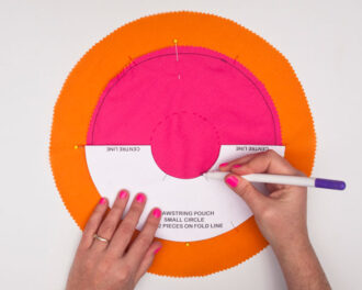 Round Drawstring Bag Sewing Pattern - with Pockets! | My Poppet Makes