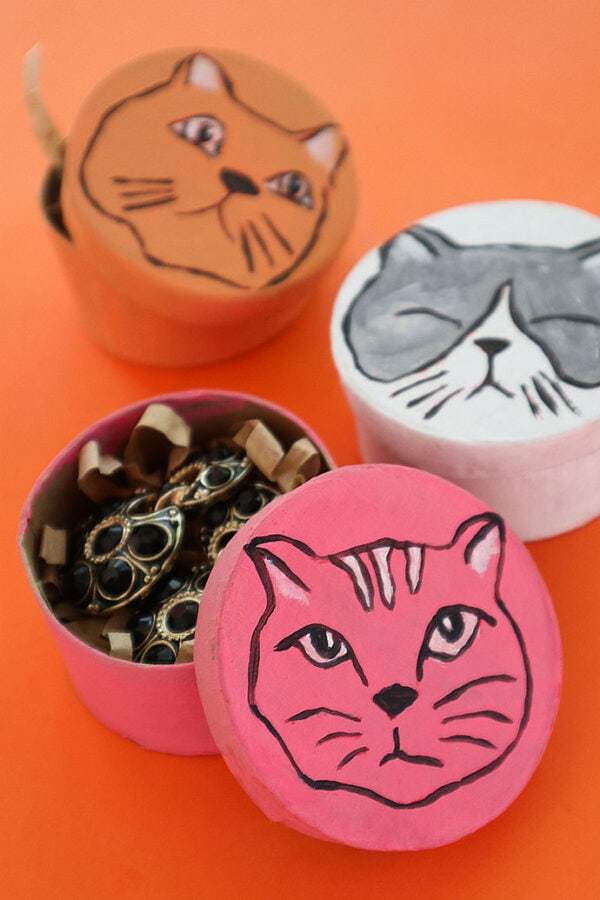 Hand Painted Cat Gift Boxes - For Cat Lovers! | My Poppet Makes