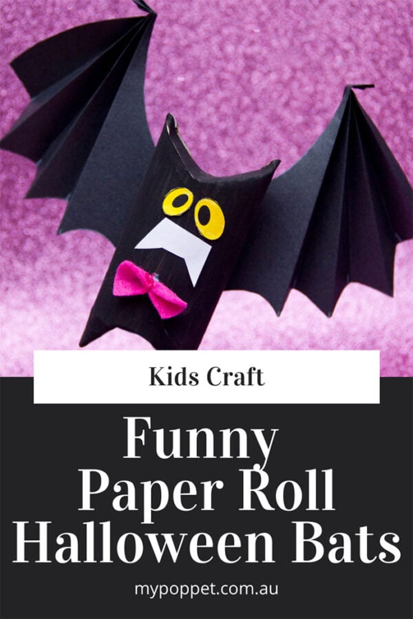 Halloween Craft: Toilet Paper Roll Bat | My Poppet Makes
