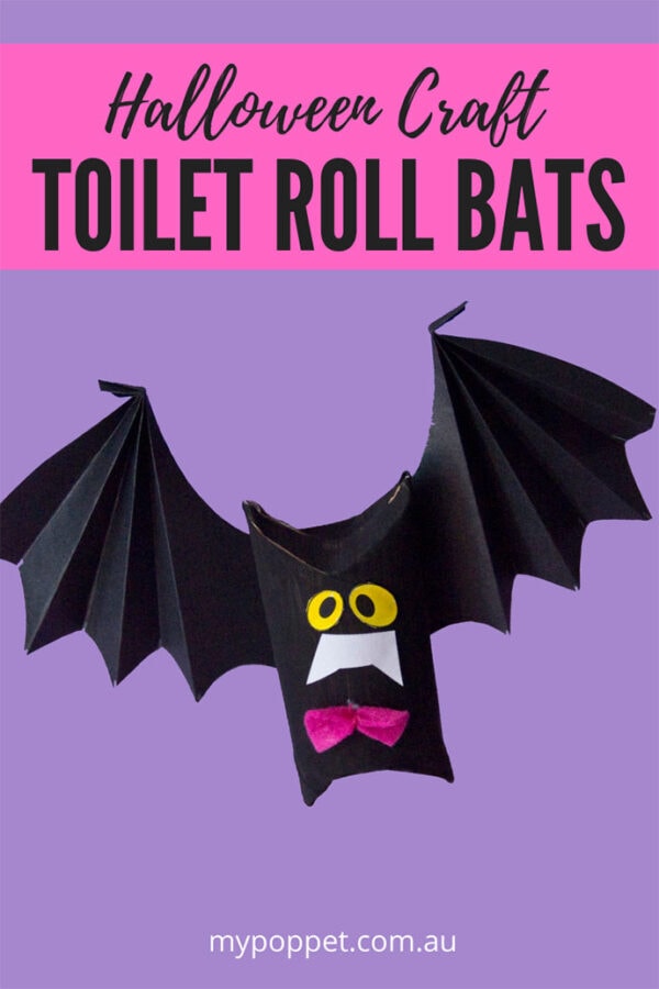 Halloween Craft: Toilet Paper Roll Bat | My Poppet Makes