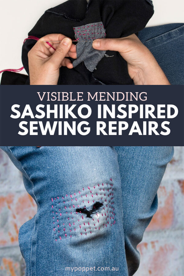 Mending with Sashiko Inspired Sewing Repairs | My Poppet Makes