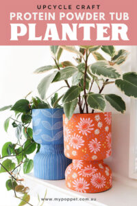 Upcycle Craft: Protein Powder Tub Planter | My Poppet Makes