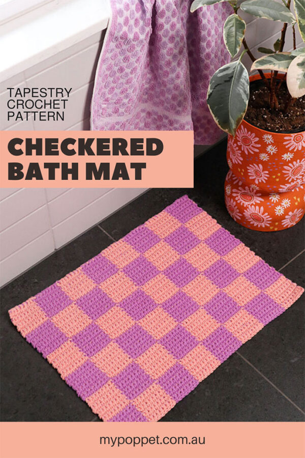 Tapestry Crochet Checkered Bath Mat Pattern | My Poppet Makes